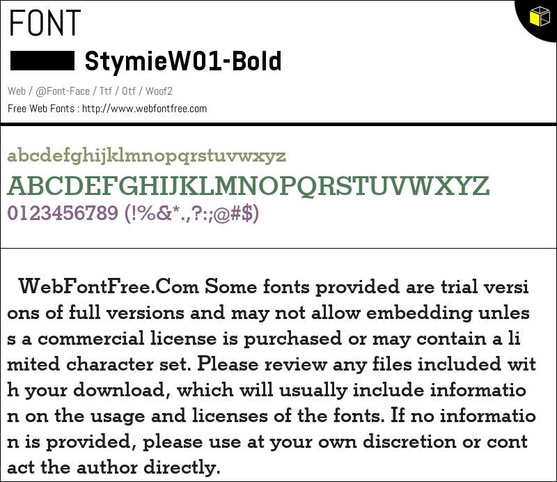 Stymie W01 Bold Fonts Downloads - WebFontFree.Com