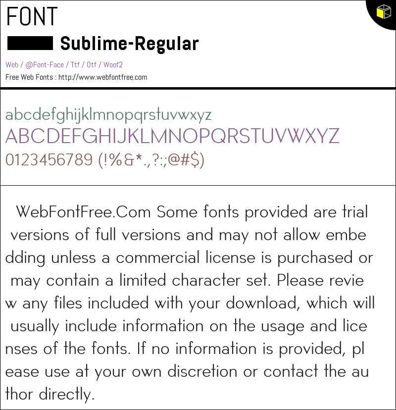 Sublime Regular Fuentes Descargar - WebFontFree.Com