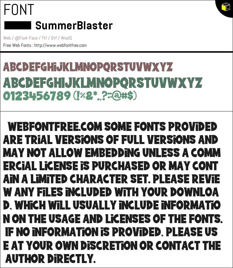 SummerBlaster Fonts Downloads - WebFontFree.Com