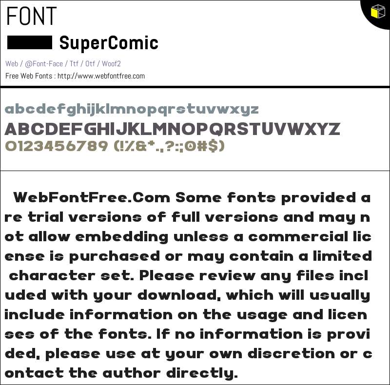 Super Comic Fonts Downloads - WebFontFree.Com