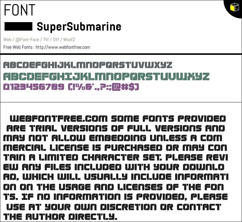 Super Submarine Fonts Downloads - WebFontFree.Com