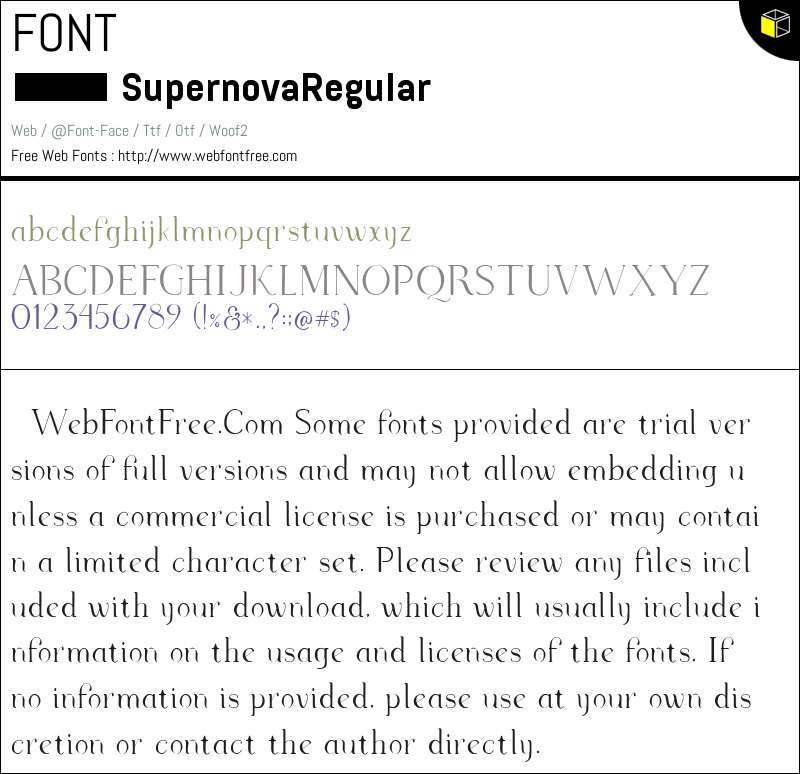 Supernova Regular Fonts Downloads - WebFontFree.Com