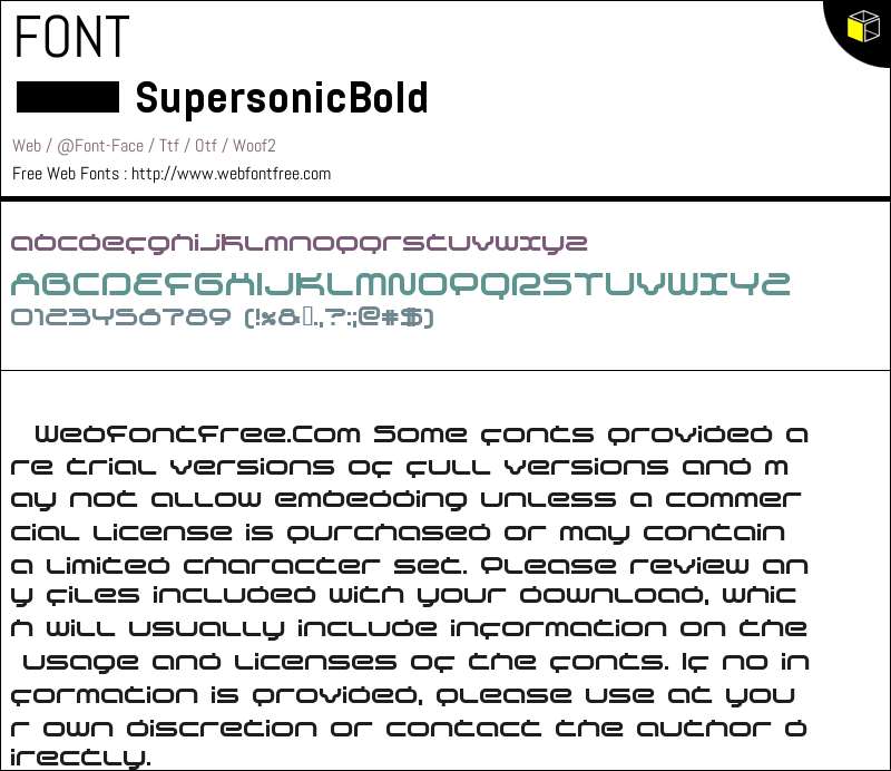supersonic Bold Fonts Downloads - WebFontFree.Com