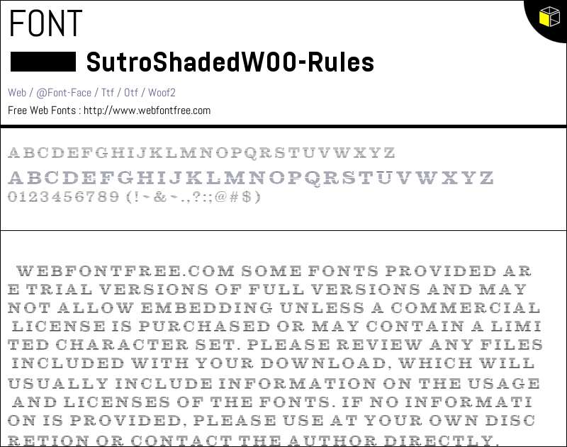 Sutro Shaded W00 Rules Fonts Downloads - WebFontFree.Com