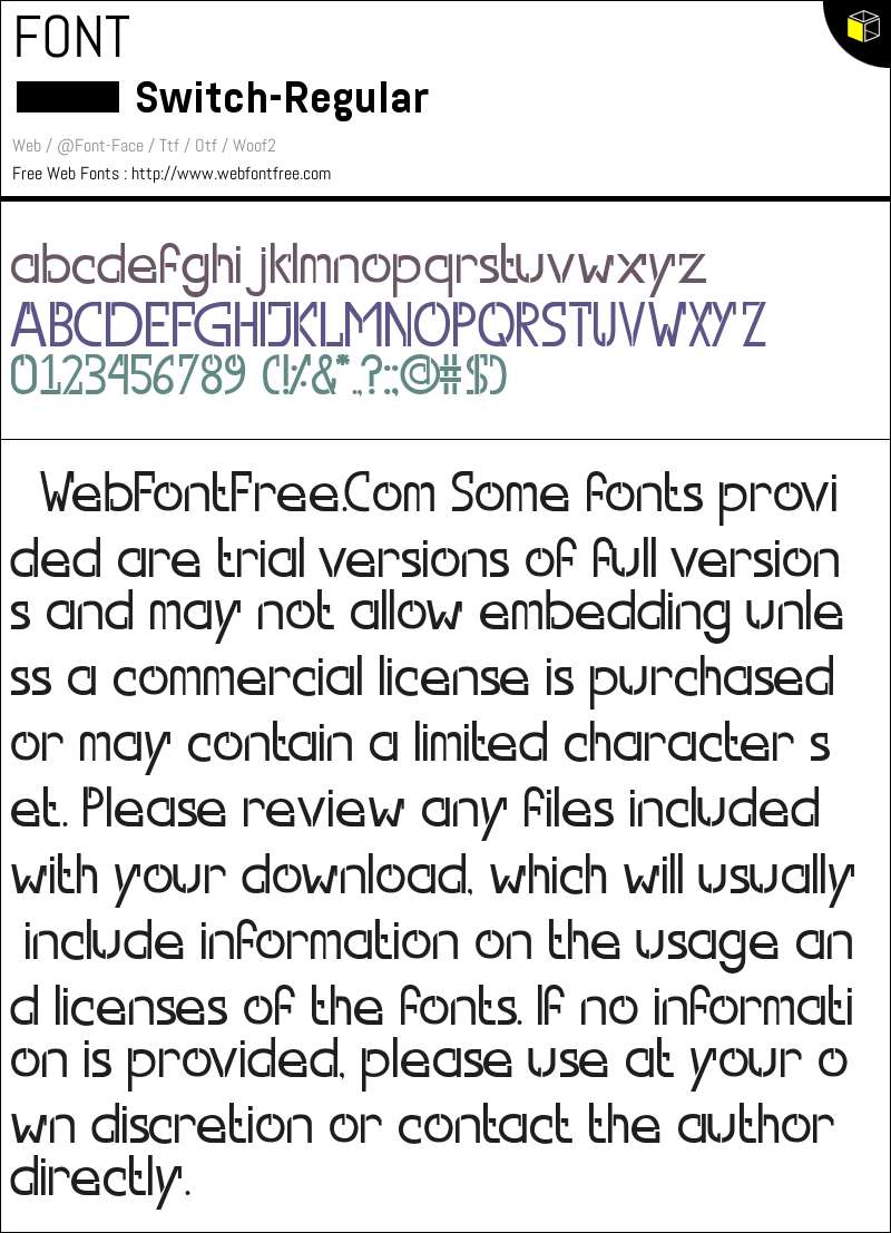 Switch Regular Fonts Downloads - WebFontFree.Com