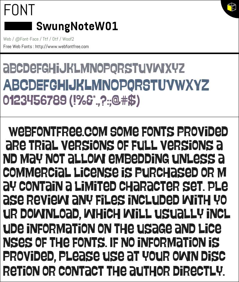 Swung Note W01 Fonts Downloads - WebFontFree.Com