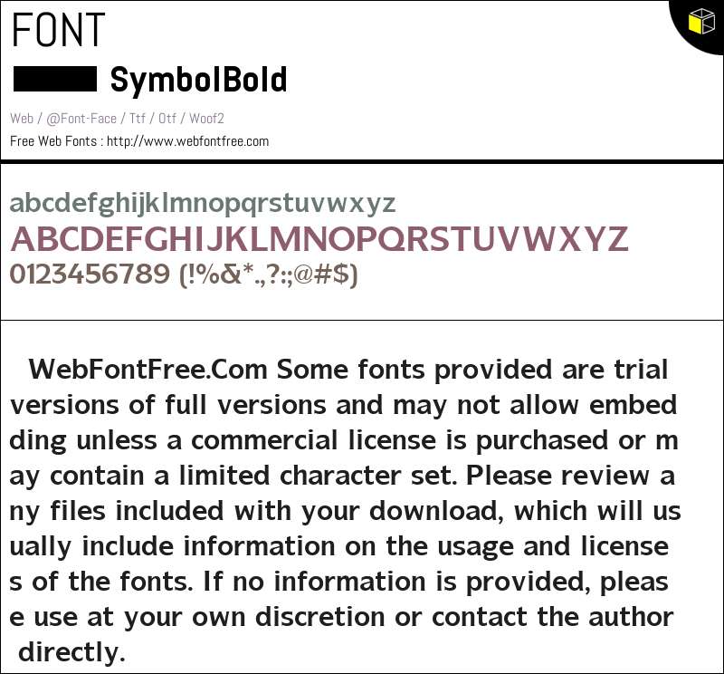 Symbol Bold Fonts Downloads - WebFontFree.Com