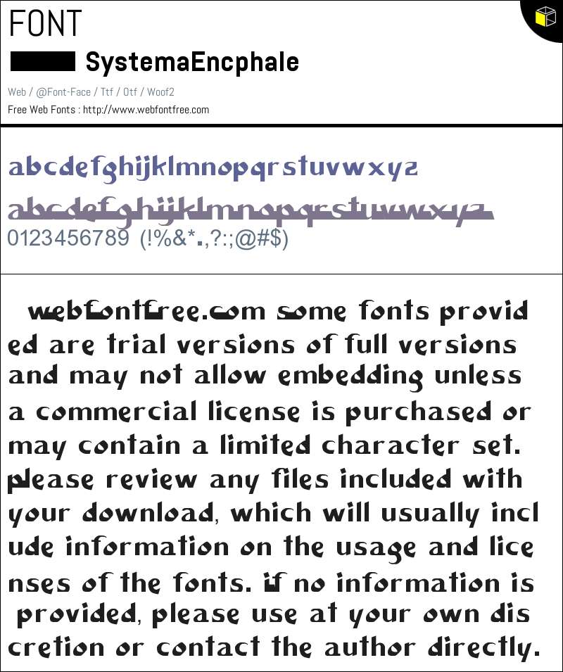 Systema Encphale Fonts Downloads - WebFontFree.Com