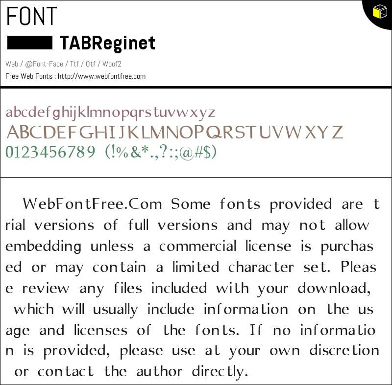 TAB_Reginet Fonts Downloads - WebFontFree.Com