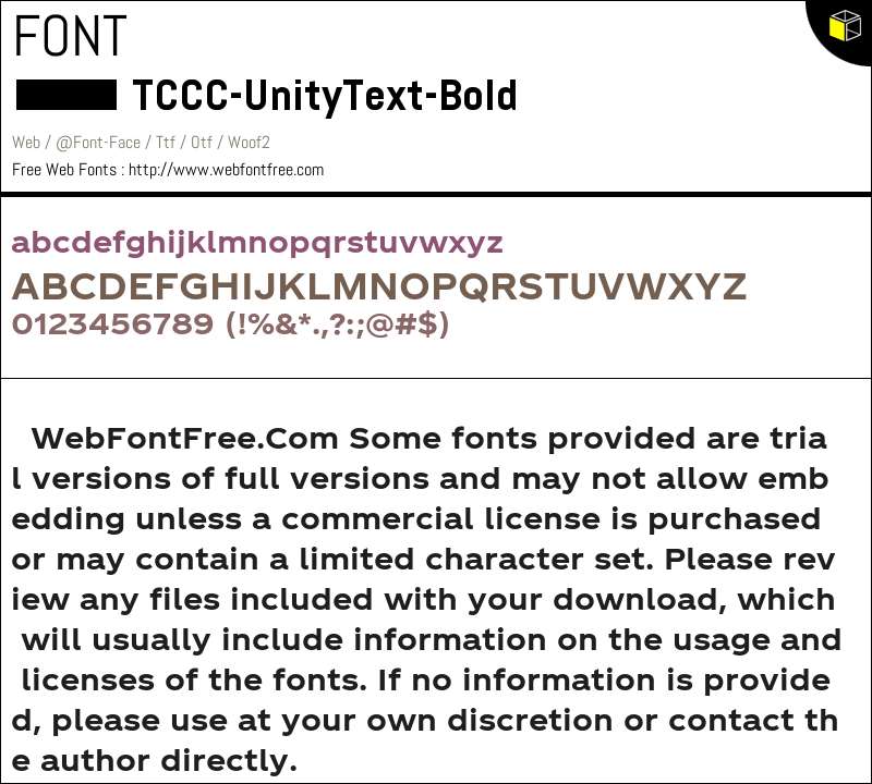 TCCC-UnityText Bold Fuentes Descargar - WebFontFree.Com