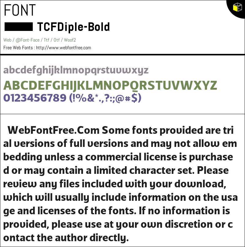 TCF Diple Bold Fonts Downloads - WebFontFree.Com