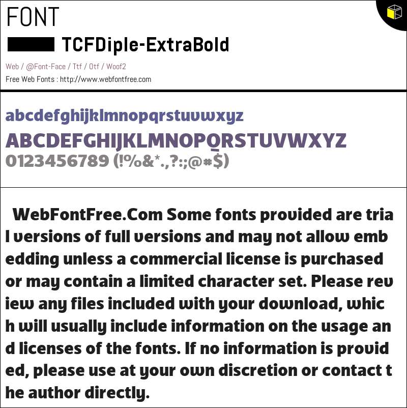 TCF Diple ExtraBold Fonts Downloads - WebFontFree.Com