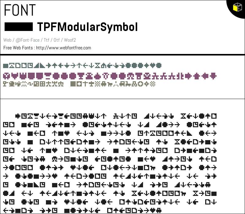 TPF Modular Symbol Fonts Downloads - WebFontFree.Com