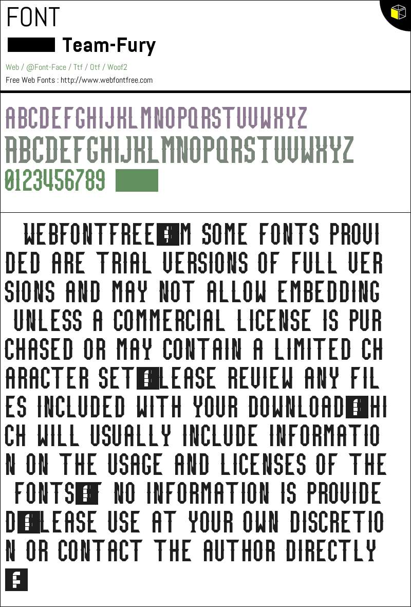 Team Fury Regular Fonts Downloads - WebFontFree.Com
