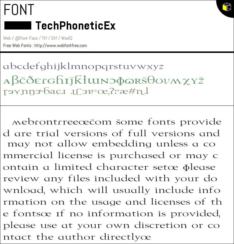 TechPhonetic Ex Fonts Downloads - WebFontFree.Com