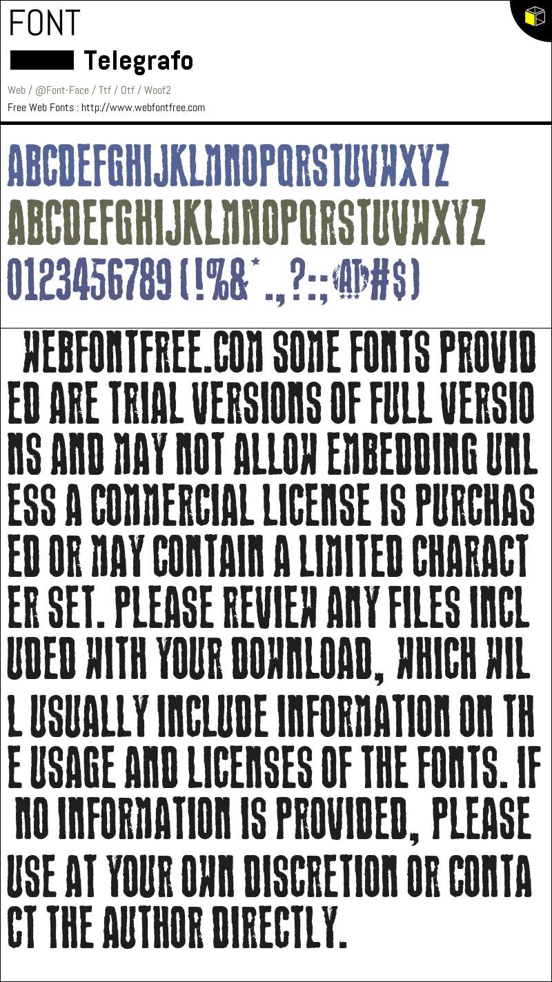 Telegrafo Fonts Downloads - WebFontFree.Com