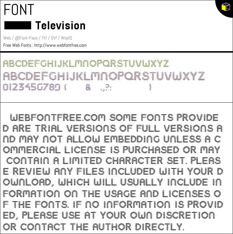 Television Fonts Downloads - WebFontFree.Com