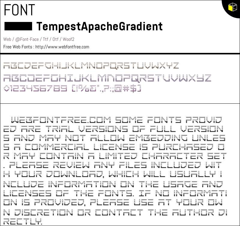 Tempest Apache Gradient Fuentes Descargar - WebFontFree.Com