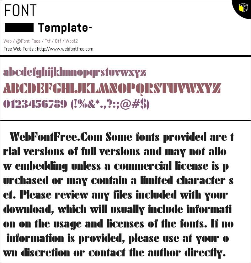 Template Fonts Downloads - WebFontFree.Com