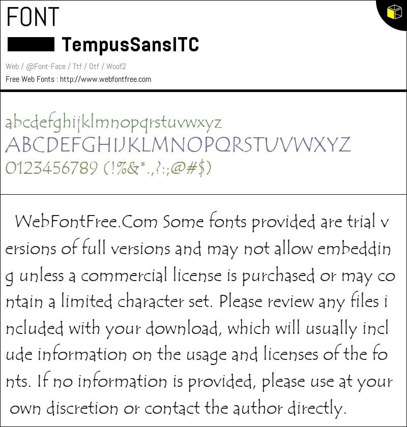 Tempus Sans ITC Fuentes Descargar - WebFontFree.Com