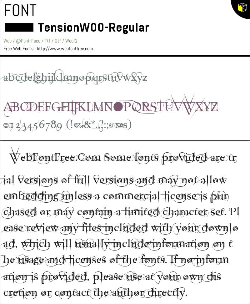 Tension W00 Regular Fonts Downloads - WebFontFree.Com