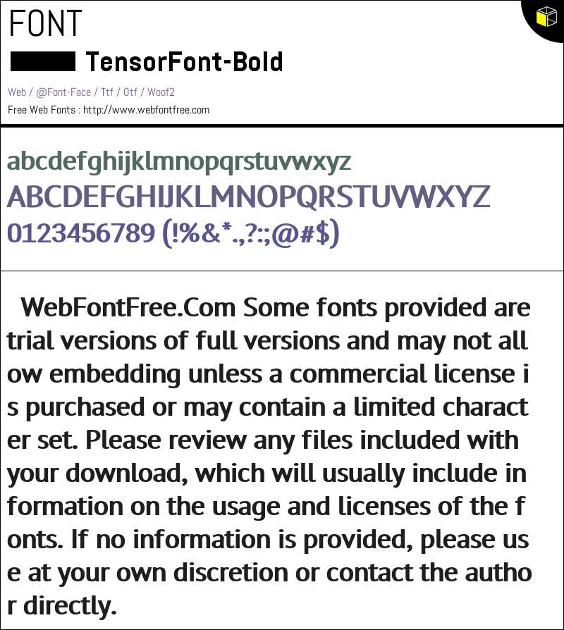 TensorFont Bold Fonts Downloads - WebFontFree.Com