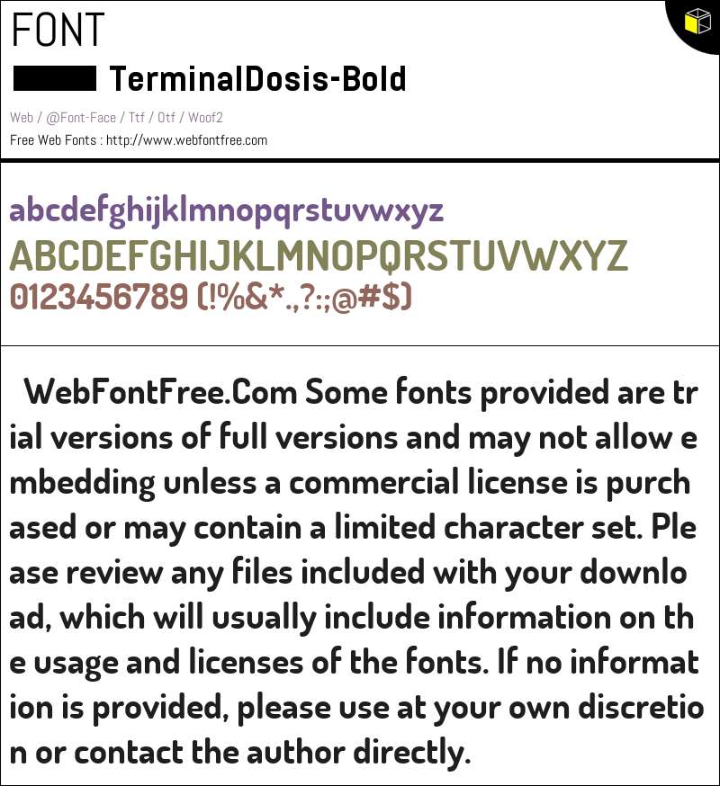 Terminal Dosis Bold Fuentes Descargar - WebFontFree.Com