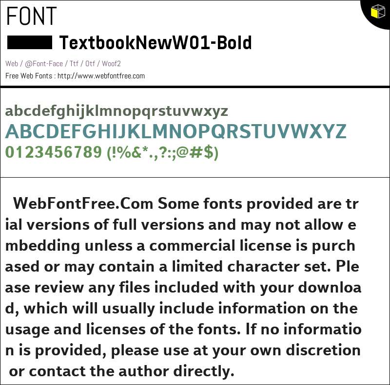 Textbook New W01 Bold Fonts Downloads - WebFontFree.Com