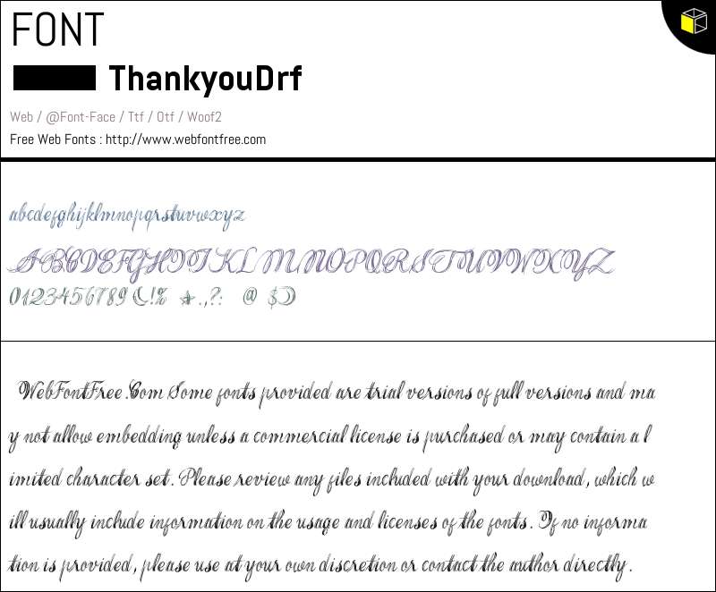 Thank you Drf Fonts Downloads - WebFontFree.Com