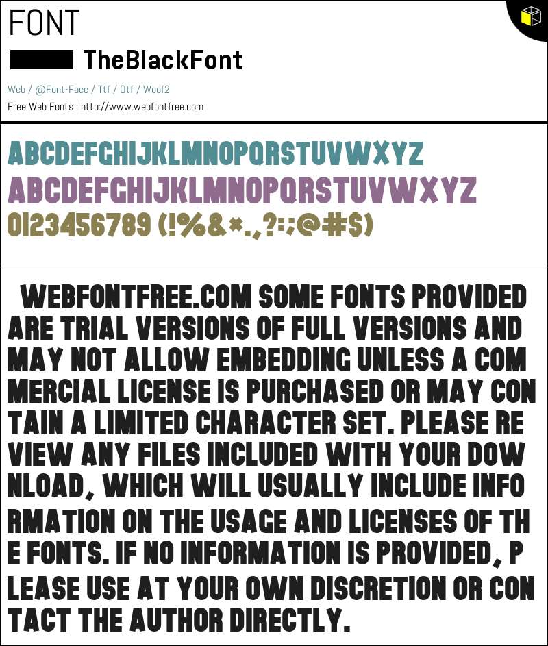 The Black Font Fonts Downloads - WebFontFree.Com