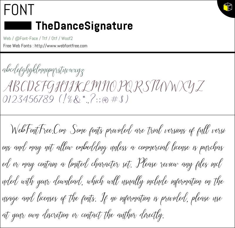 The Dance Signature Fonts Downloads - WebFontFree.Com