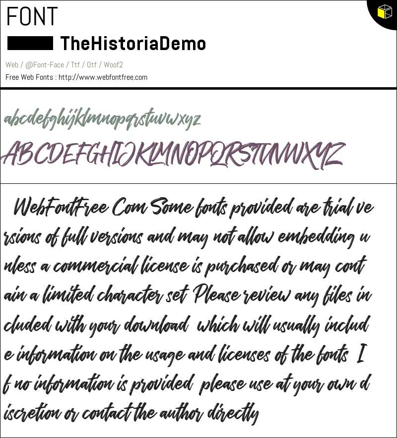 The Historia Demo Fonts Downloads - WebFontFree.Com