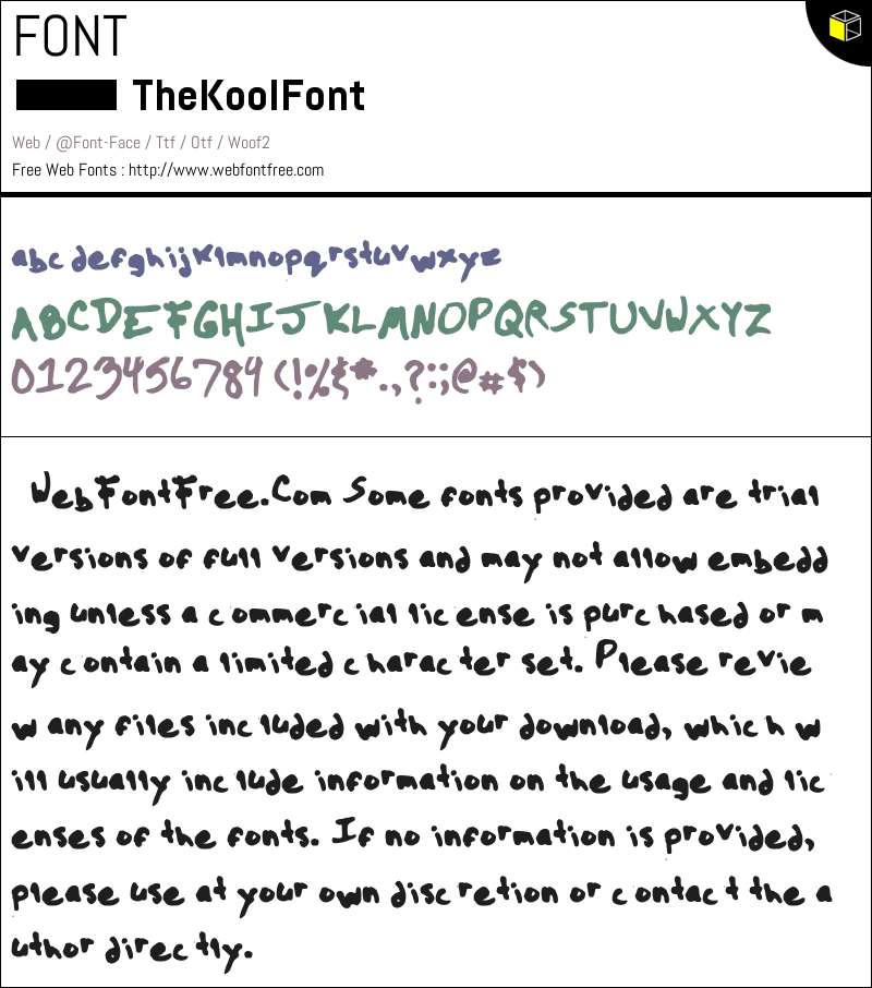 The Kool Font Fonts Downloads - WebFontFree.Com