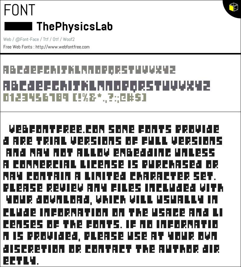 The Physics Lab Fonts Downloads - WebFontFree.Com