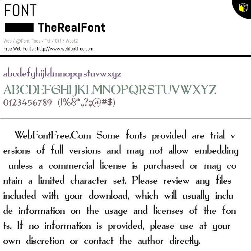 The Real Font Fonts Downloads - WebFontFree.Com