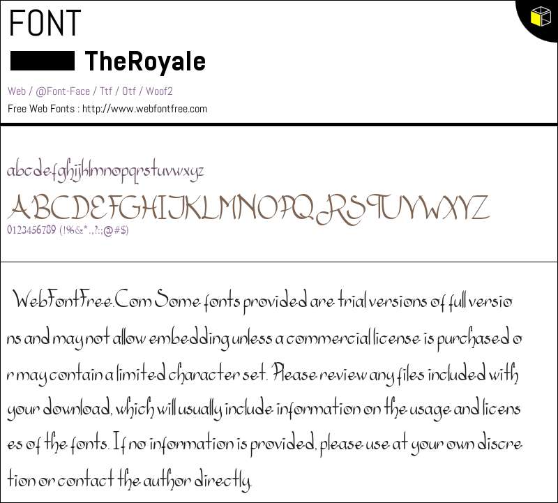 The Royale Fonts Downloads - WebFontFree.Com
