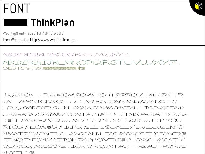ThinkPlan Fonts Downloads - WebFontFree.Com