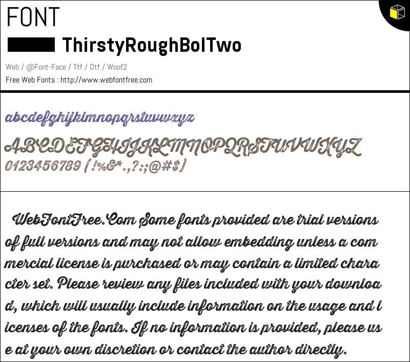 ThirstyRoughBolTwo Fonts Downloads - WebFontFree.Com