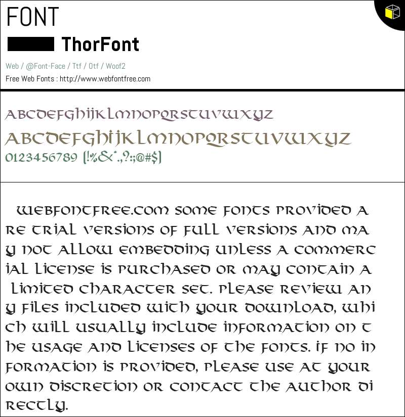 Thor Regular Fonts Downloads - WebFontFree.Com