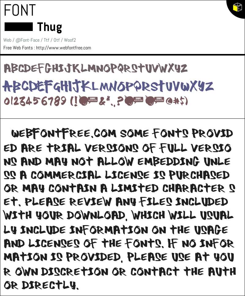 Thug Fonts Downloads - WebFontFree.Com