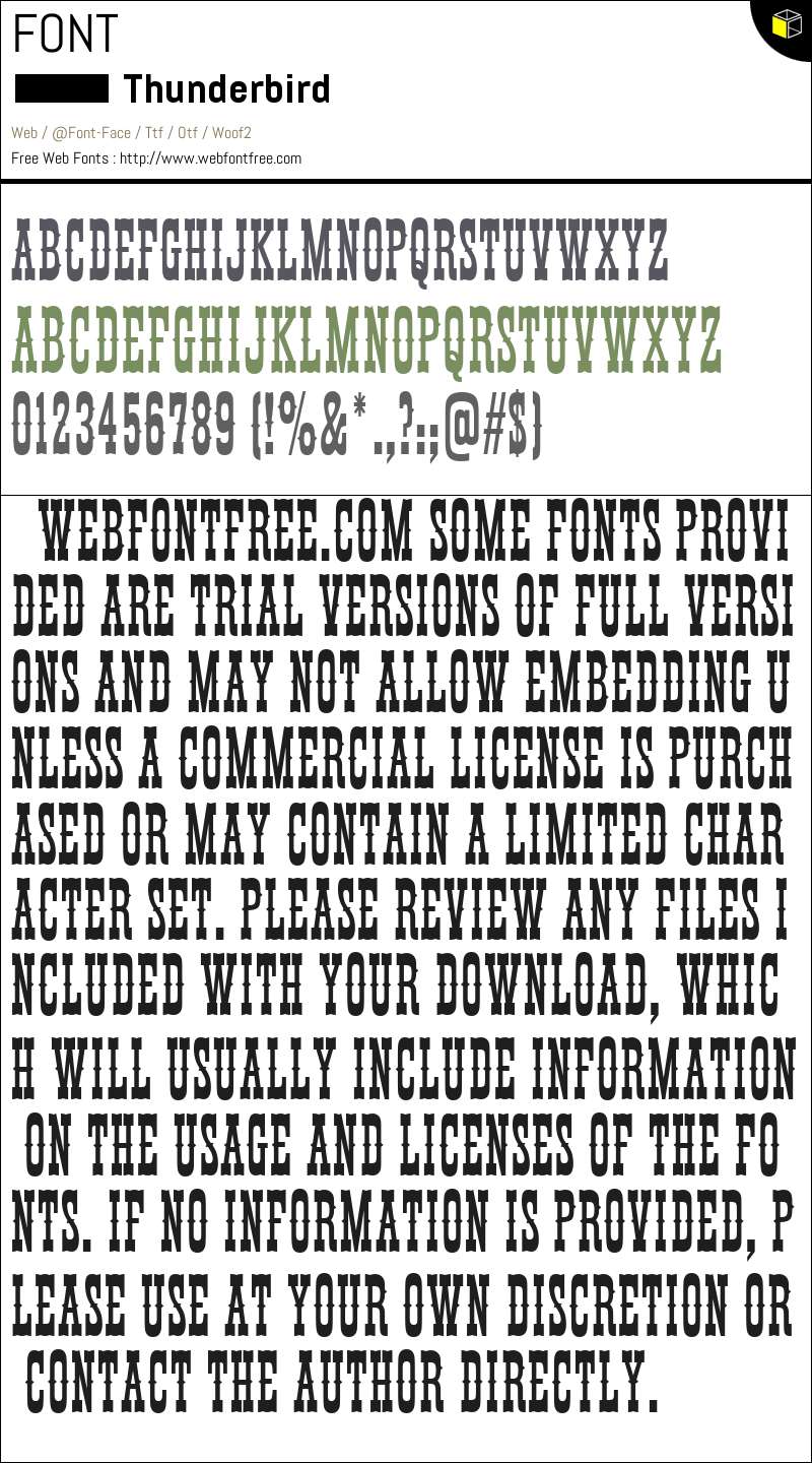 Thunderbird Fuentes Descargar - WebFontFree.Com