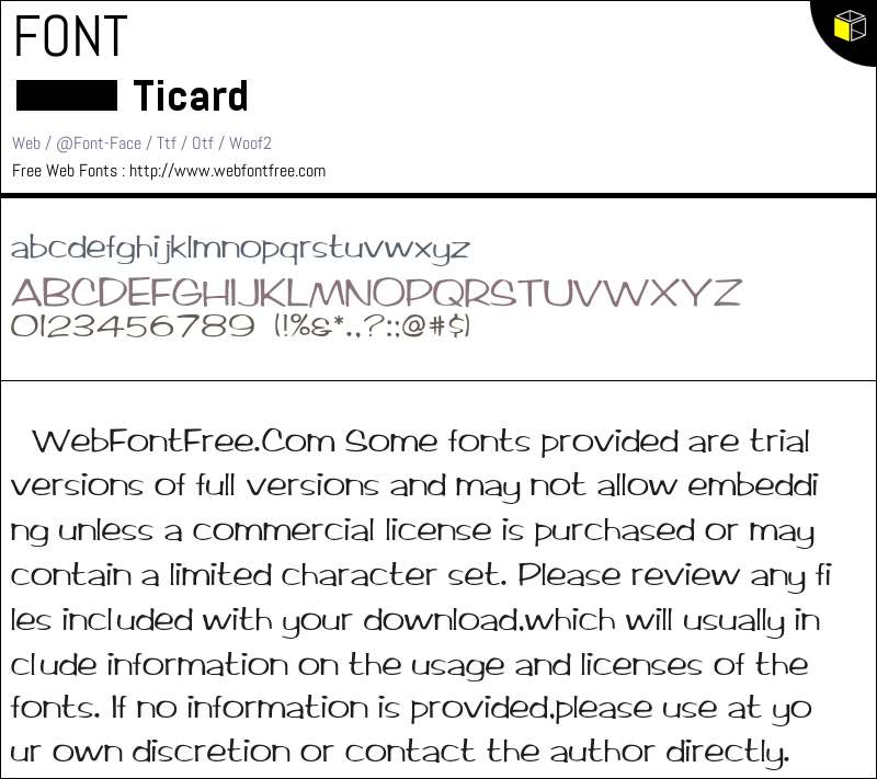 Ticard Fonts Downloads - WebFontFree.Com