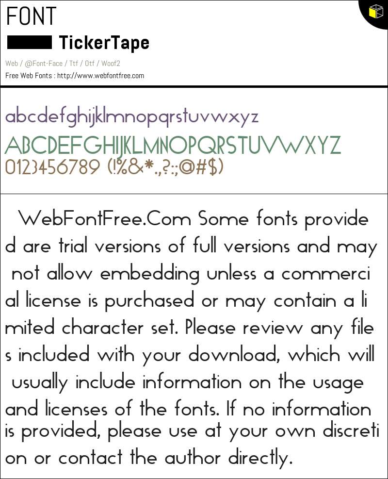 Ticker Tape Fonts Downloads - WebFontFree.Com