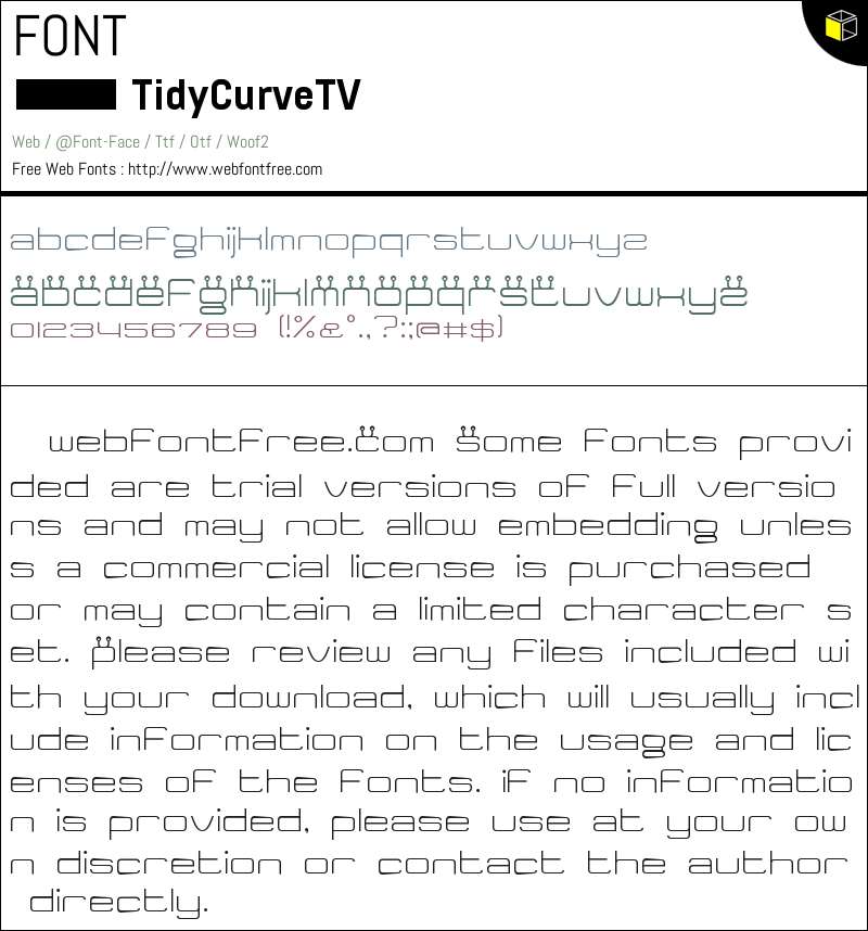 Tidy Curve TV Fonts Downloads - WebFontFree.Com