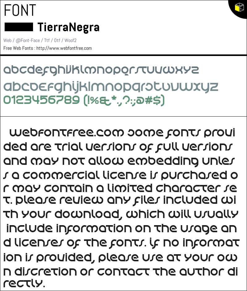 Tierra Negra Fonts Downloads - WebFontFree.Com