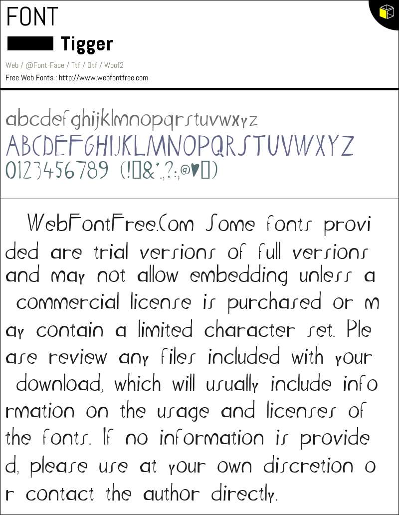 Tigger Fonts Downloads - WebFontFree.Com