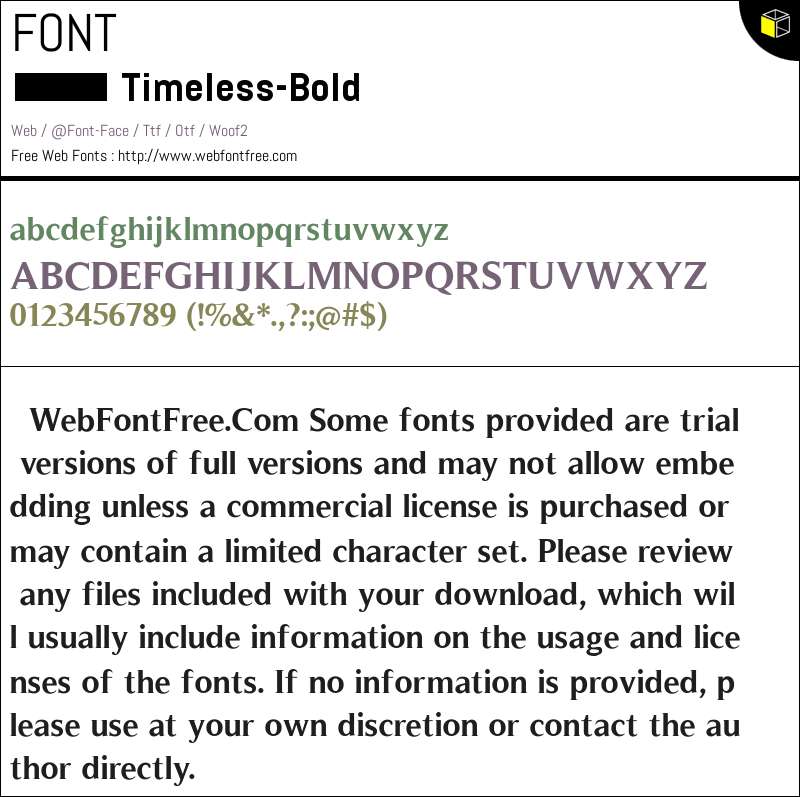Timeless-Bold Fonts Downloads - WebFontFree.Com