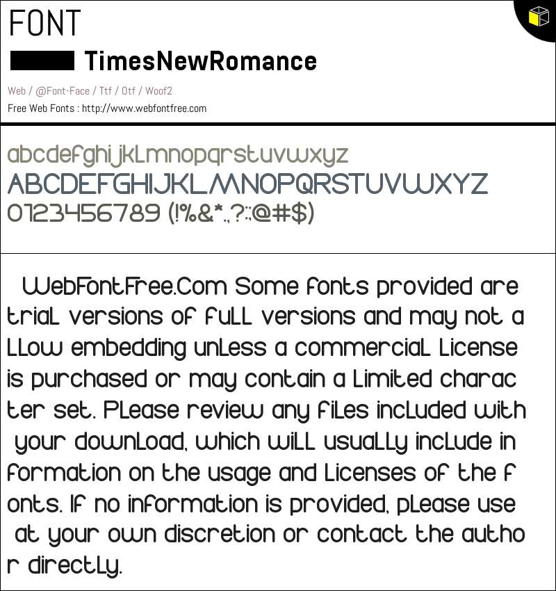 Times New Romance 字体 下载 - WebFontFree.Com