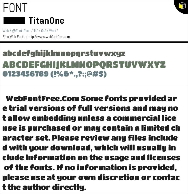 Titan One Fonts Downloads - WebFontFree.Com
