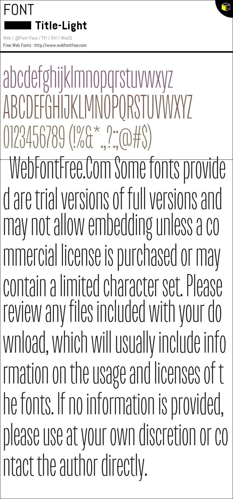 Title Light Fonts Downloads - WebFontFree.Com